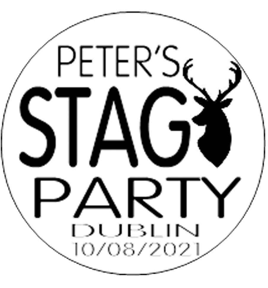 Personalised Stag Party Badge White