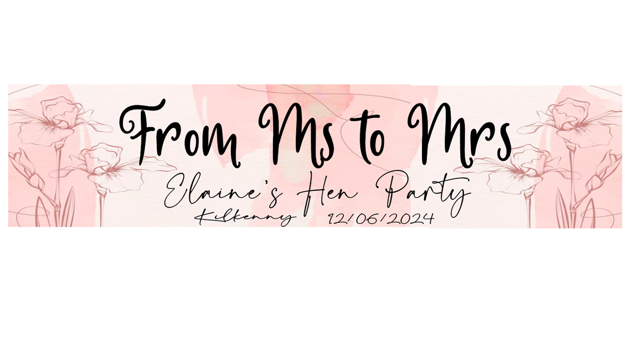 Ms to Mrs personalised Hen party Banner