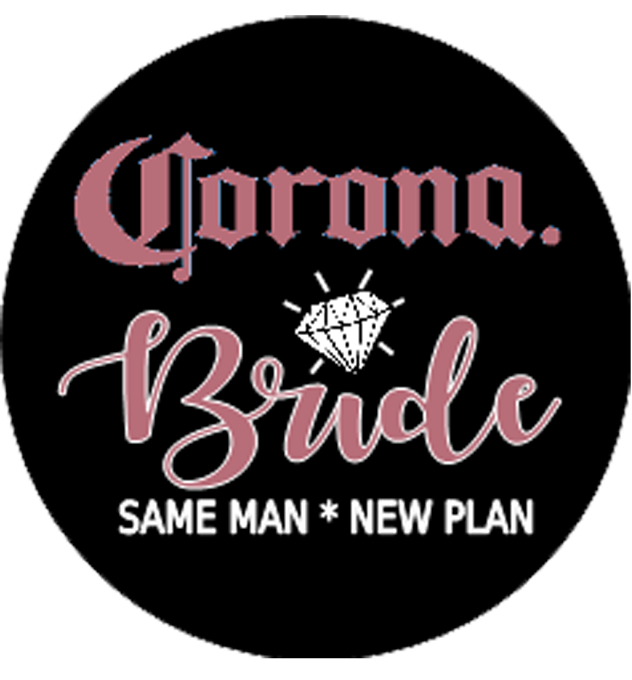 'Corona Bride' Hen Party Badge Rose gold