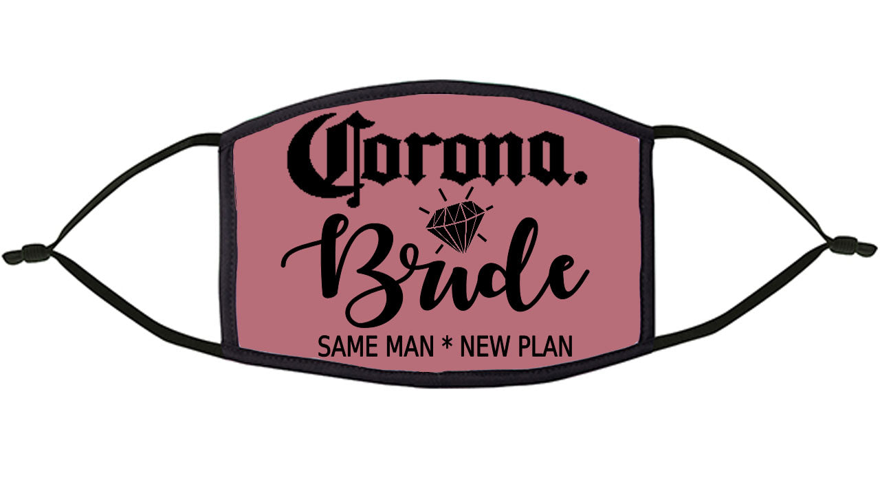 Corona Bride Re-Usable Face Mask Black Text